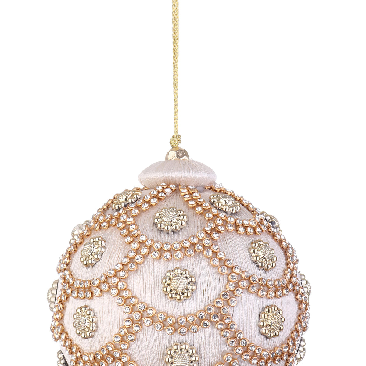 Bizzotto Crystal Christmas Ball D 100 Mm with Ivory Pearls – L'Arcolaio